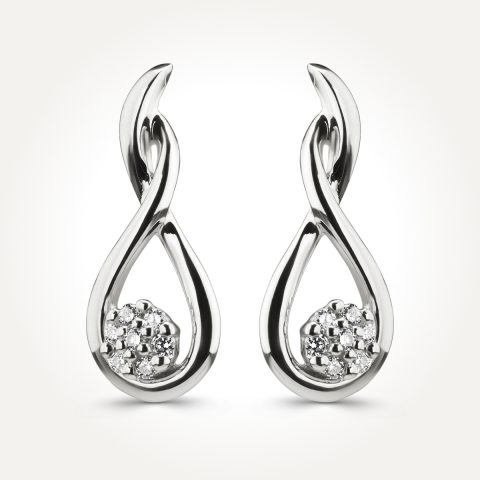 14K White Gold Fancy Earrings 0.08 CT. T.W. - Spence Diamonds