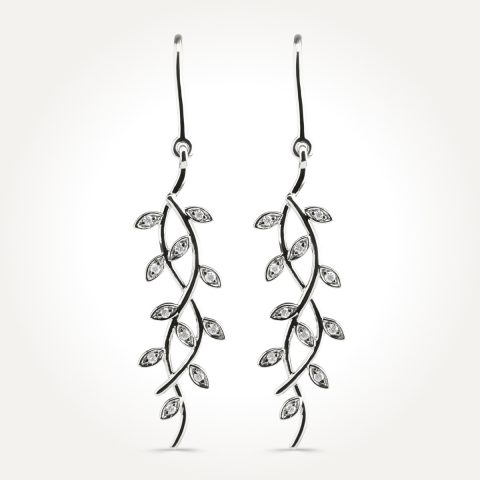 14K White Gold Fancy Earrings 0.08 CT. T.W. - Spence Diamonds